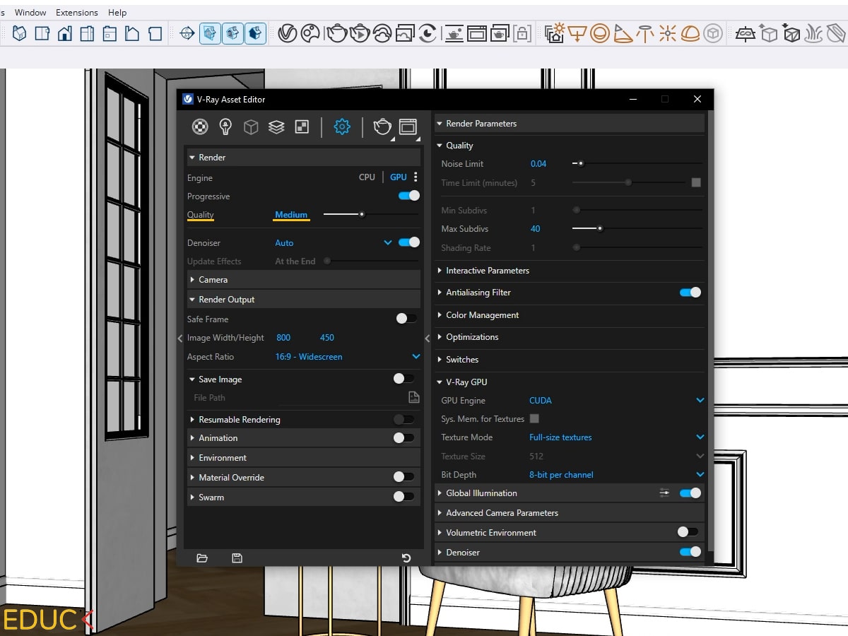 Ustawienia Wizualizacji w SketchUp V-Ray 7, które musisz znać! - Educk.pl